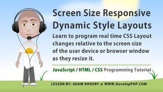 Window Size Responsive CSS Layout Stylesheet Change Tutorial | Learn ...