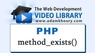 Using the method_exists Function | Learn PHP Video Tutorial